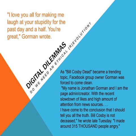 Ethics in Social Media: Digital Dilemmas? | PPTX