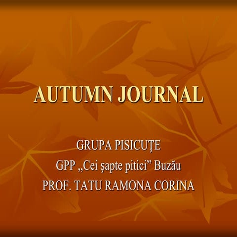 Autumn journal | PPT