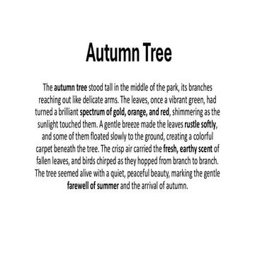 Autumn Tree Descriptive Writing.pdf.functional english | PDF