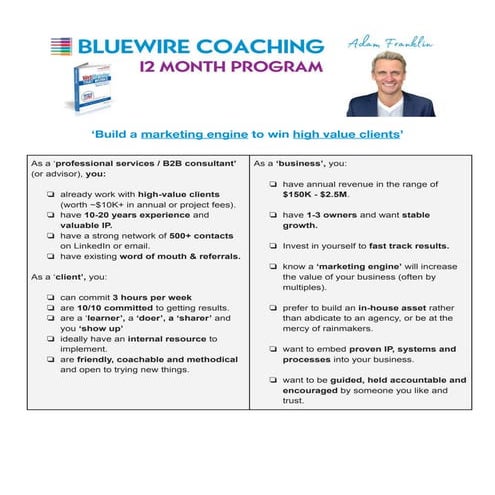 Bluewire Coaching Program 2021 | PDF