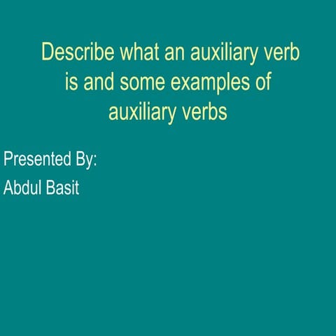 Auxiliary verbs | PPT