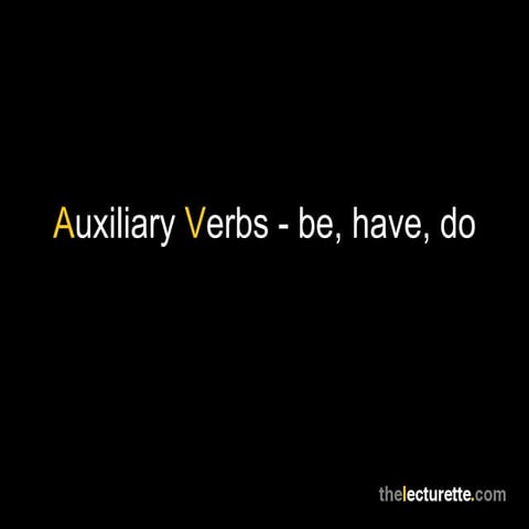 Auxiliary Verbs - be, have, do | PPT