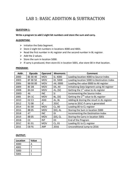 8085 assembly language programming | PDF | Programming Languages ...