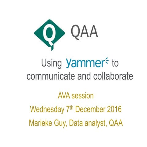 Using Yammer to communicate and collaborate | PPTX