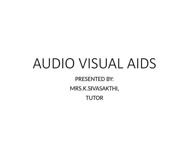 Non projected av aids - Charts, Poster, flash cards | DOCX