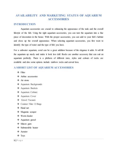 aquaria construction design and management ( a brief overview) Journal ...