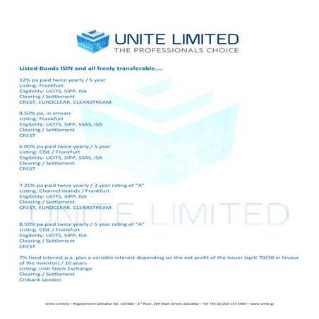 Listed Bonds ISIN and all Freely Transferable…. | PDF