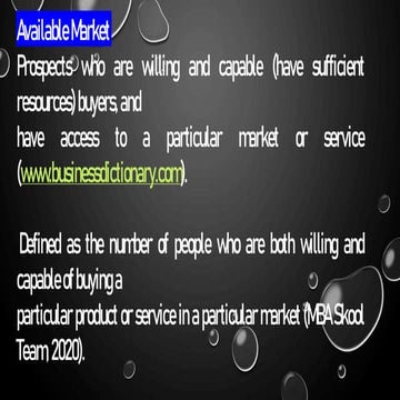 AVAILABLE MARKET in the entrepreneurship | PPTX