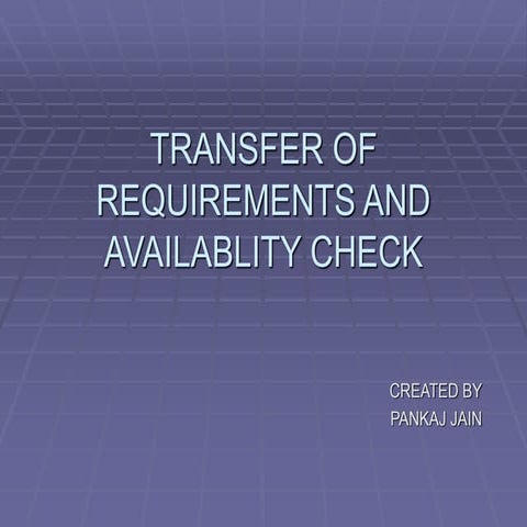 AVAILABLITY CHECK.ppt