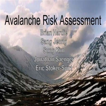 Avalanche Risk Assessment Final Presentation | PPTX