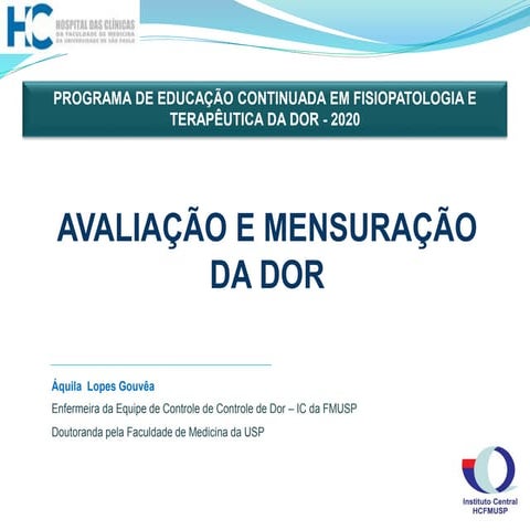 AVALIAÇÃO-E-MENSURAÇÃO-da dor, tipos de dor | PDF