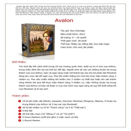 Avalon boardgame | PDF