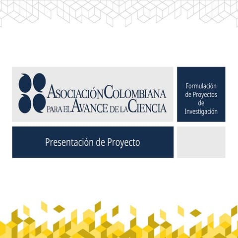 AVANCE PROYECTO ASOCIACION COLOMBIANA PARA EL AVANCE | PPT