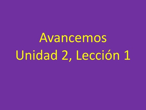 Avancemos u2 l1 vocab | PPTX