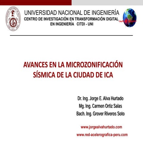 AVANCES EN LA MICROZONIFICACIÓN SÍSMICA DE LA CIUDAD DE ICA | PDF