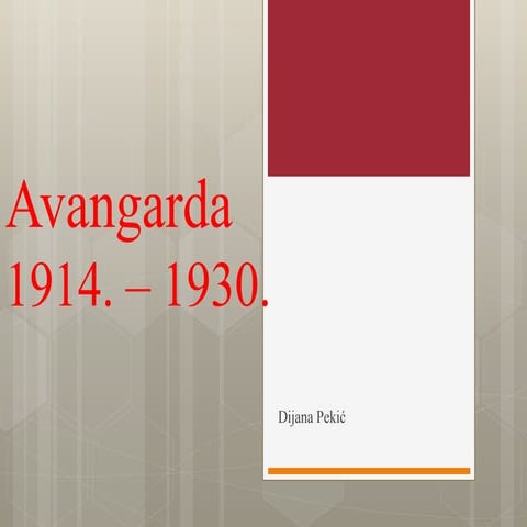 Avangarda i smjerovi: futurizam, ekspresionizam, dadaizam, nadrealizam, vizualna poezija | PPTX