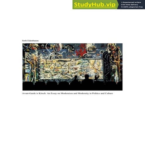 Avant-Garde Is Kitsch. An Essay On Modernism And Modernity In Politics ...