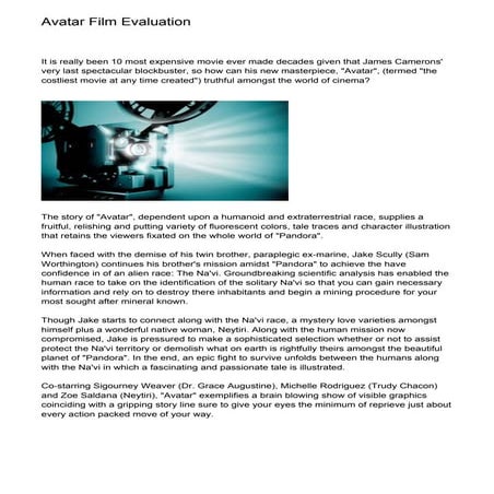 Avatar Film Evaluation | PDF
