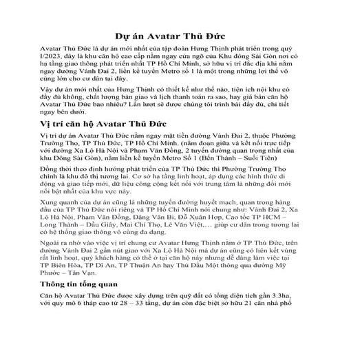 Avatar Thu Duc - Hung Thinh Land | PDF