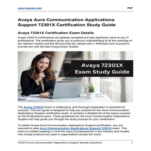 Avaya Aura Communication Applications Support 72301X Certification Study Guide.pdf