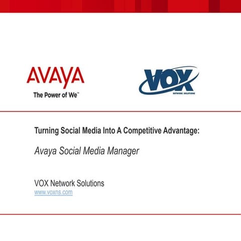 Avaya Social Media Manager by VOXNS | PPTX