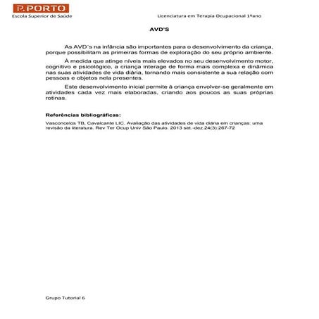 O conceito de AVD's | PDF