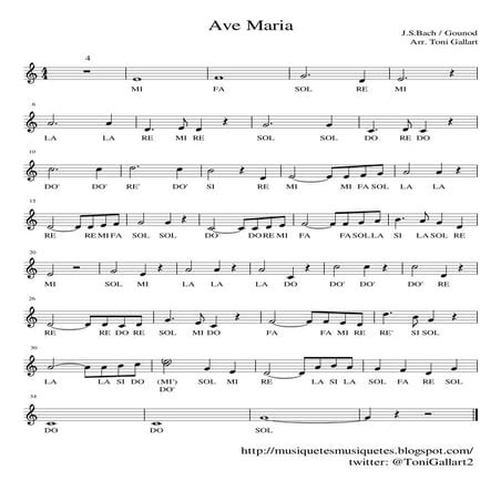 Ave maria gounod flauta si notes | PDF