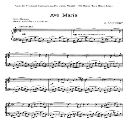 Ave Maria for Piano and Violin Duet | PDF