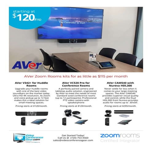 AVer Zoom Rooms Kits for Enterprise Video Conferencing | PDF