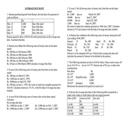 Average due date problems _financial accounting.doc