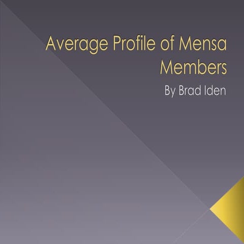 Average Profile of Mensa Members | PPTX | Education