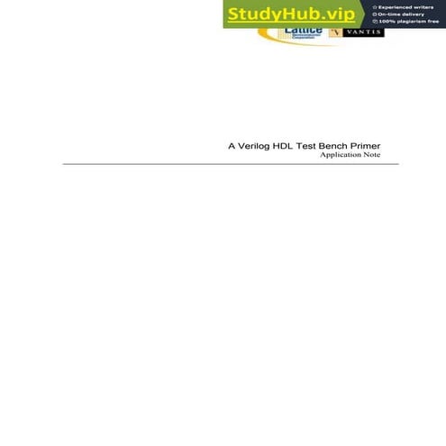 A Verilog Hdl Test Bench Primer Pdf