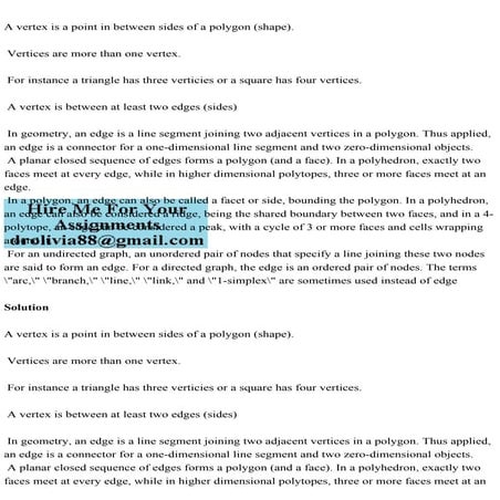 A vertex is a point in between sides of a polygon (shape). Verti.pdf