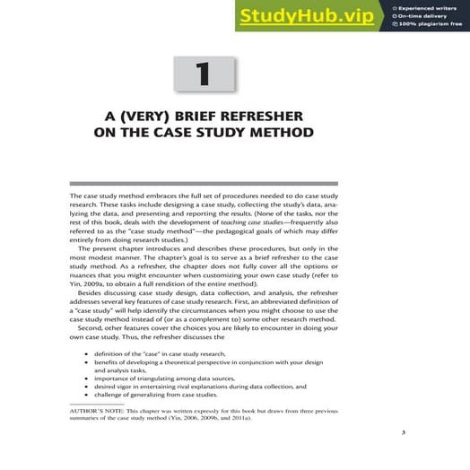 A (Very) Brief Refresher On The Case Study Method | PDF