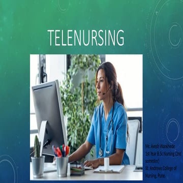 telenursing Presentation.pptx telehealth, telemedicine | PPT