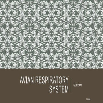 AVIAN RESPIRATORY SYSTEM, The mechanics of respiration | PPTX
