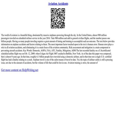 Aviation Essay Examples | PDF