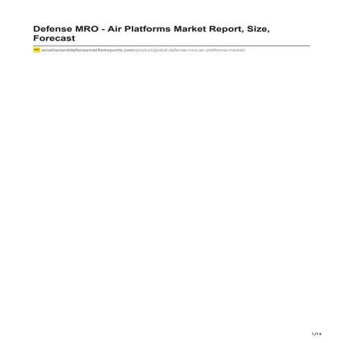 Global Defense MRO - Air Platforms Market | PDF