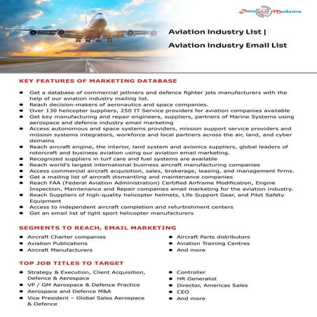 Aerospace and Defense Industry Email Marketing | PDF