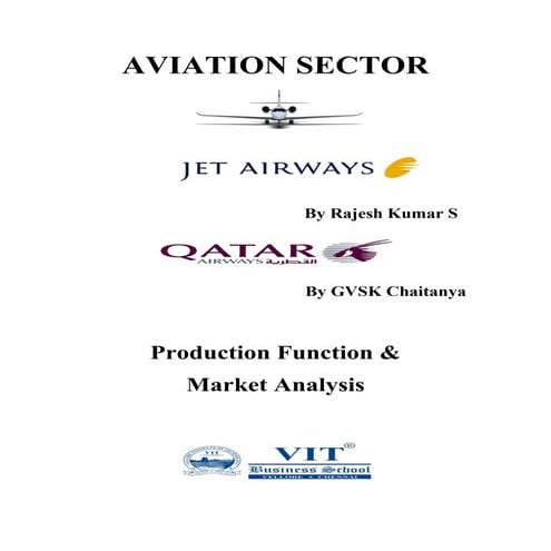 Aviation sector---Jet Airways & Qatar Airways Market Analysis | PDF