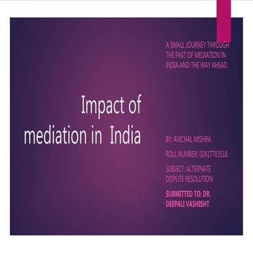 impact of mediation in india | PPTX