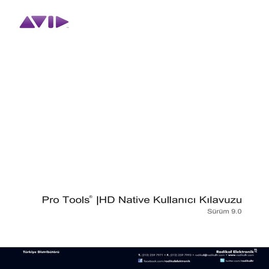 Avid Pro Tools HD Native Kullanici Kilavuzu v90_69708 | PDF