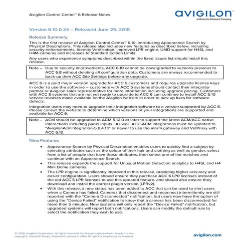 Avigilon acc6.10.0.24-release-notes | PDF | Video Production | Content ...