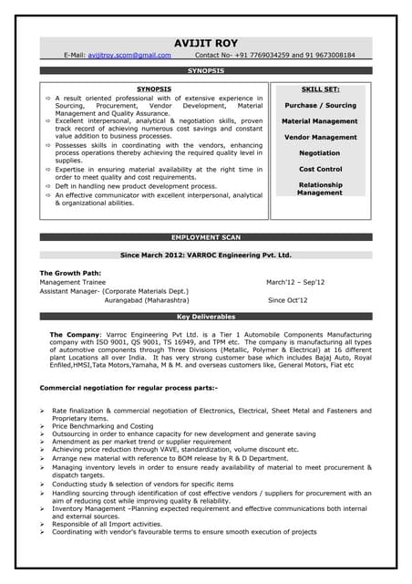 Resume 19-May | DOCX | Logistics | Business