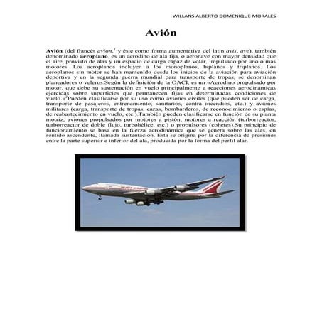 LOS AVIONES Y SU EVOLUCION | DOCX