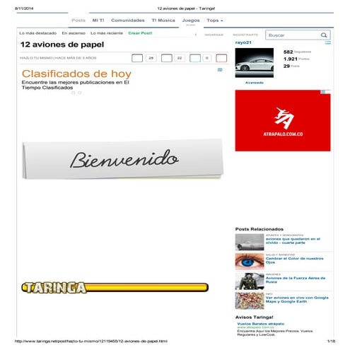 Aviones de papel - modelos | PDF
