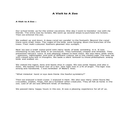 A visit to a zoo | PDF