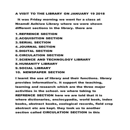 A visit to the library on january 19 2018 | DOCX