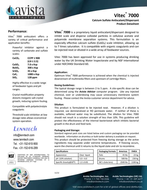 AWC CP-200 RO Membrane Coagulant/Flocculant | PDF