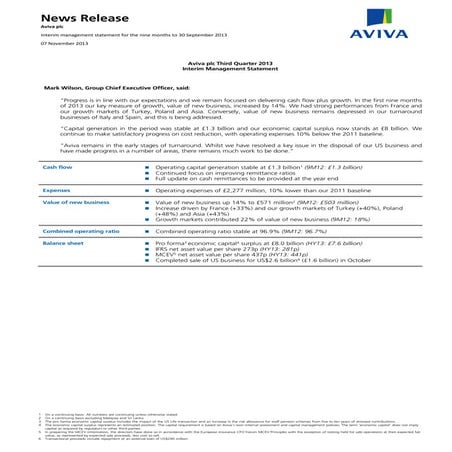 Aviva at a glance infographic | PDF